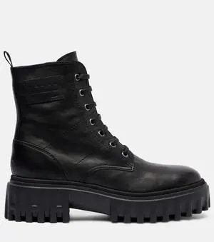 Hogan H700 Leather Combat Boots