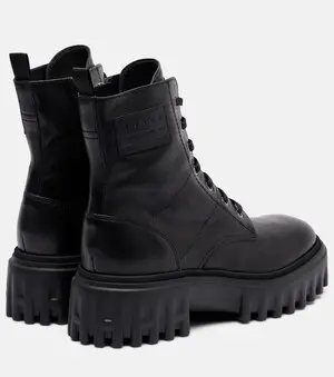 Hogan H700 Leather Combat Boots