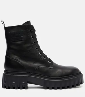 Hogan H700 Leather Combat Boots