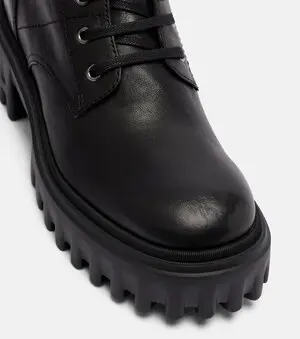 Hogan H700 Leather Combat Boots