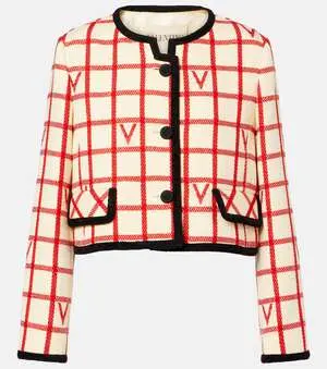 Valentino Garavani Vlogo Checked Jacket - Beige