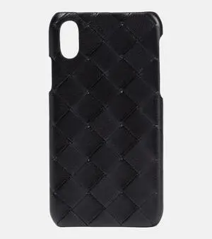 Bottega Veneta Intrecciato Leather Iphone X/xs Case - Black