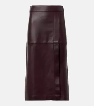 JOSEPH Leather Midi Skirt