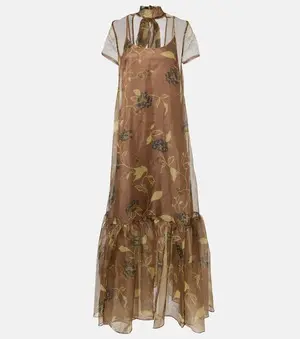 Staud Calluna Floral Organza Maxi Dress - Multicoloured