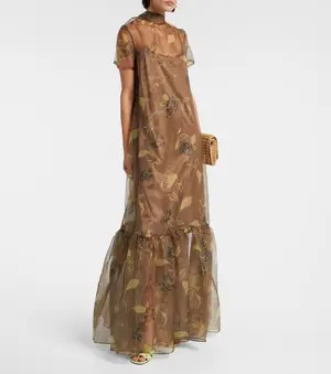 Staud Calluna Floral Organza Maxi Dress - Multicoloured