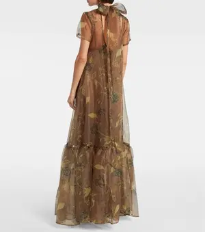 Staud Calluna Floral Organza Maxi Dress - Multicoloured