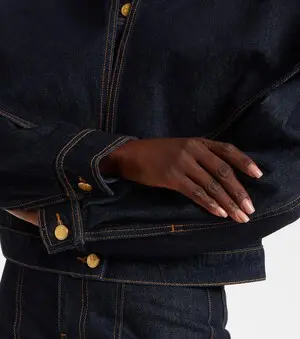 Ulla Johnson Agata Caped Denim Jacket - Blue
