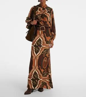 Johanna Ortiz Printed Silk Maxi Skirt - Multicoloured