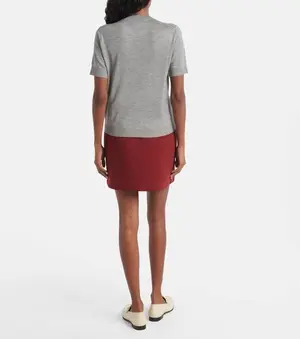 Gucci Logo Knitted Cashmere And Silk T-shirt