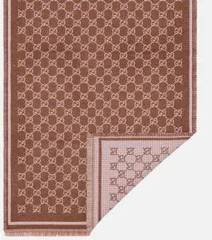 Gucci Gg Wool-blend Jacquard Scarf - Brown