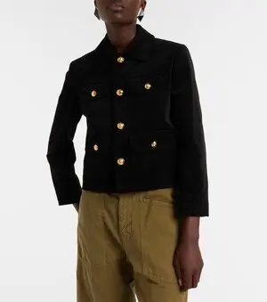NILI LOTAN Chamonix Cropped Cotton-blend Jacket - Black