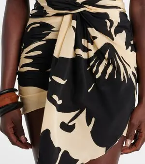 Johanna Ortiz Halterneck Floral Silk Minidress