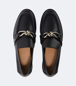 Bottega Veneta Astaire Knot Leather Loafers - Black