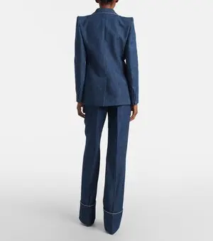 Valentino Garavani Double-breasted Chambray Blazer