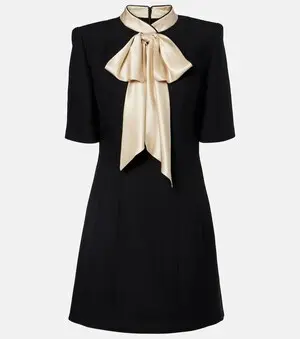 Valentino Garavani Crepe Couture Bow-detail Minidress - Black