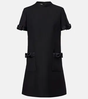 Valentino Garavani Crepe Couture Bow-detail Minidress - Black