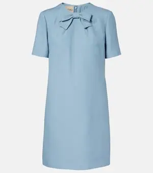 Valentino Garavani Crepe Couture Bow-detail Minidress - Blue