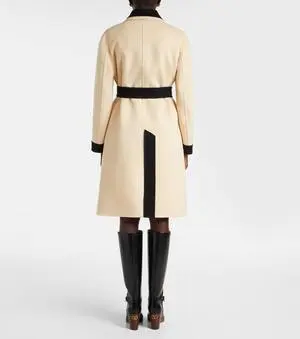Valentino Garavani Belted Wool And Cashmere Coat - White