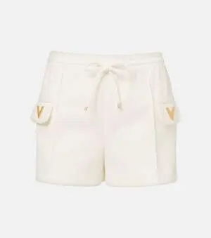 Valentino Garavani Vgold Jersey Shorts - White