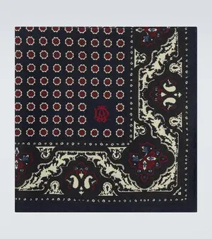 Dunhill Printed Silk Pocket Square - Multicoloured