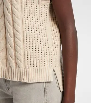 Varley Pixie Cable-knit Sweater Vest