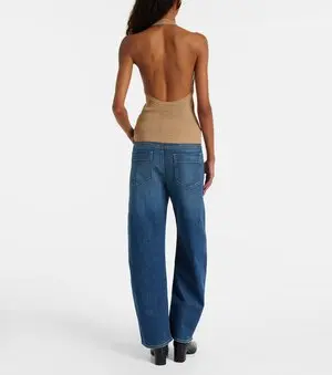 NILI LOTAN Ivey Halterneck Silk Top - Beige