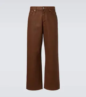 Dries Van Noten Coated Mid-rise Straight Jeans