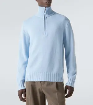 ALLUDE Cashmere Half-zip Sweater