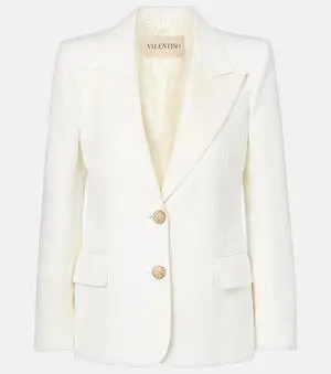 Valentino Garavani Cotton And Linen Blazer - White