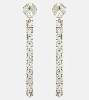Alessandra Rich Fringed Clip-on Drop Earrings - Silver
