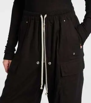 Rick Owens Belas Cotton And Wool Cargo Pants - Black