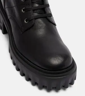 Hogan H700 Leather Combat Boots
