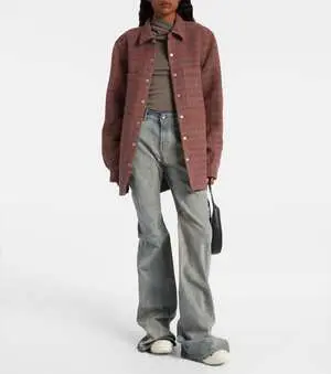Rick Owens Checked Virgin Wool Overshirt