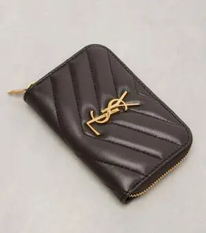 Saint Laurent Cassandre Quilted Leather Card Case