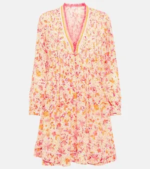 Poupette St Barth Ola Floral Rayon Georgette Minidress - Multicoloured