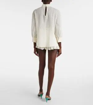 Valentino Garavani Mossi Bow-detail Cotton Top