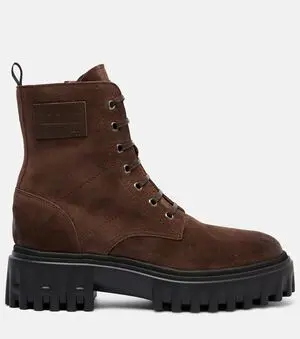 Hogan H700 Suede Combat Boots