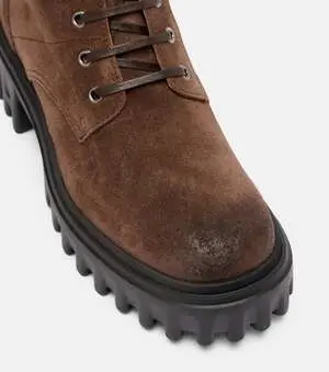 Hogan H700 Suede Combat Boots