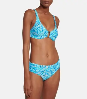 Melissa Odabash Bel Air Bikini Top In Leaf - Blue