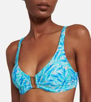 Melissa Odabash Bel Air Bikini Top In Leaf - Blue