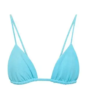 Jade Swim Via Terry Triangle Bikini Top - Blue