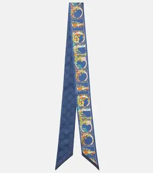 Gucci Gg Floral Silk Scarf - Multicoloured
