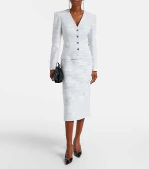 Alessandra Rich Striped Tweed Jacket