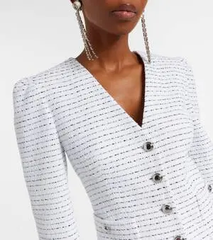 Alessandra Rich Striped Tweed Jacket