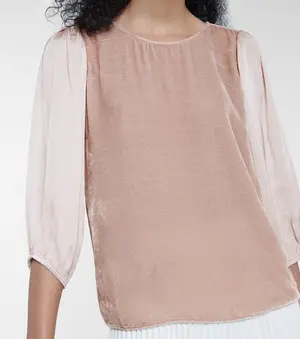 Velvet By Graham & Spencer Elise Silk-blend Blouse - Pink