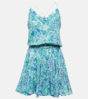 Poupette St Barth Laurie Printed Mini Dress - Blue
