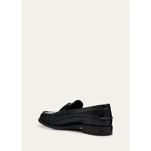 Prada Leather Ruched Penny Loafers