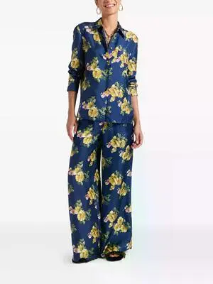 La DoubleJ Floral-print Palazzo Pants - Blue