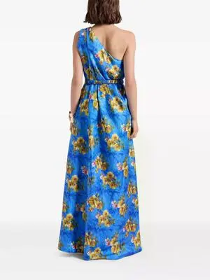 La DoubleJ Roy One-shoulder Floral-print Midi Dress