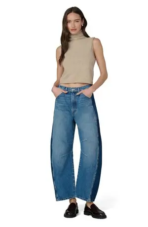 Joe's Jeans The Bowie Two Tone High Waist Barrel Jeans